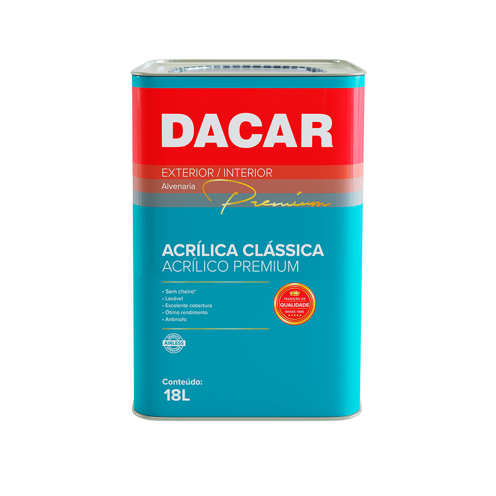 Tinta Acrílica Clássica Branco Neve Semi Brilho Dacar 18L - Tintas Verginia