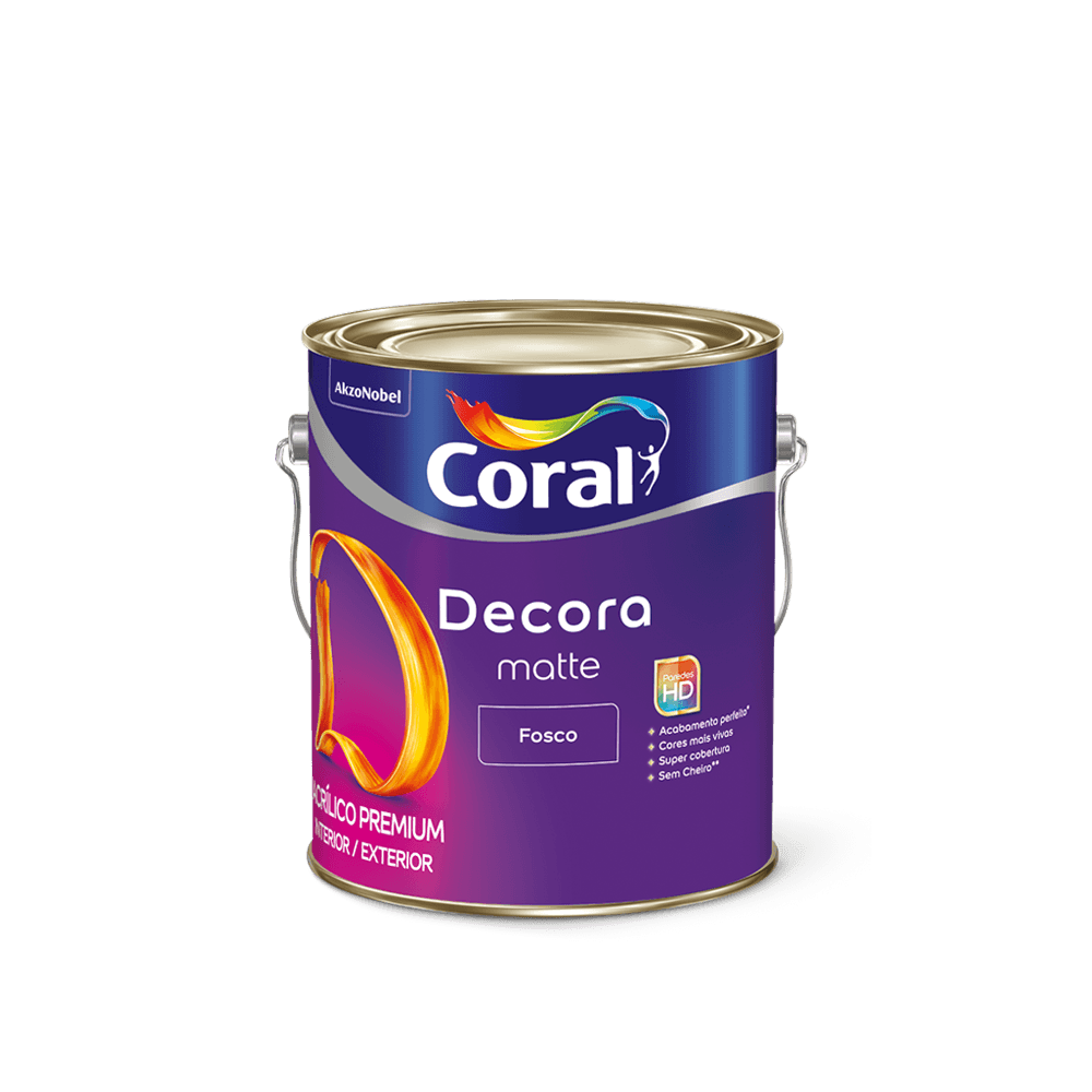 Tinta Acrílica Decora Branco Gelo Fosco Coral 3,6L - Tintas Verginia