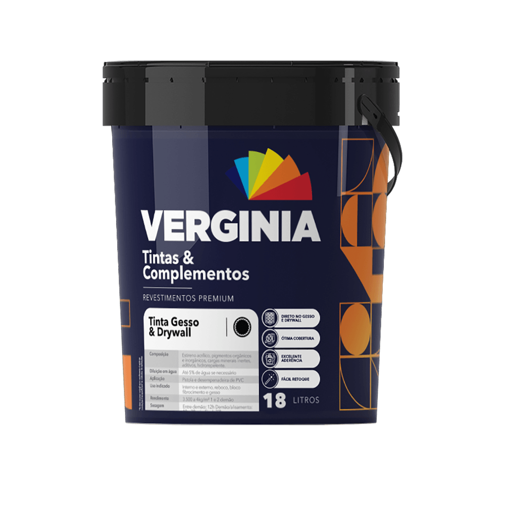 Tinta Acrílica Gesso & Drywall Verginia 18L - Tintas Verginia