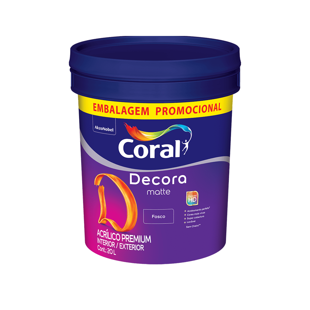 Tinta Acrílica Decora Branco Fosco Coral 18L - Tintas Verginia
