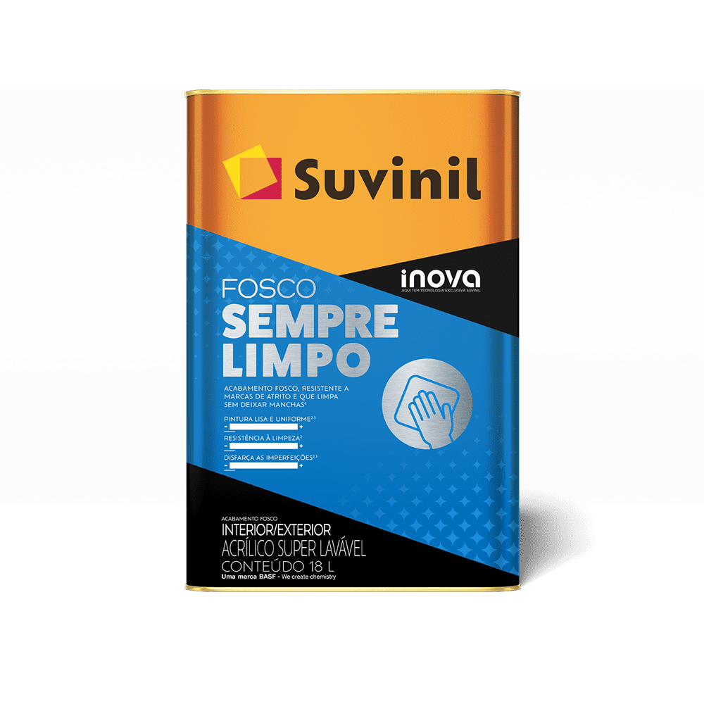 Tinta Acrílica Sempre Limpo Fosco Elefante Suvinil 18L - Tintas Verginia