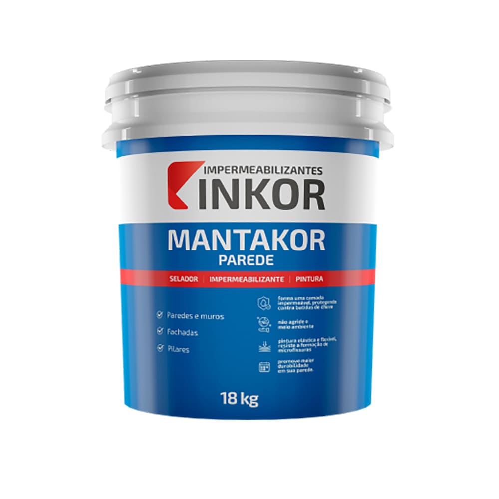 Impermeabilizante Mantakor Parede Branca Inkor 18kg - Tintas Verginia