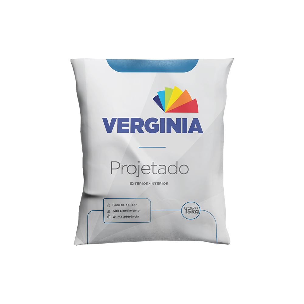 Projetado Verginia Branco 15Kg - Tintas Verginia